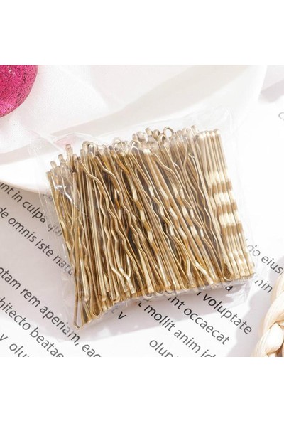 Bahels 100'LÜ 7 cm Gold Tel Saç Tokası Seti