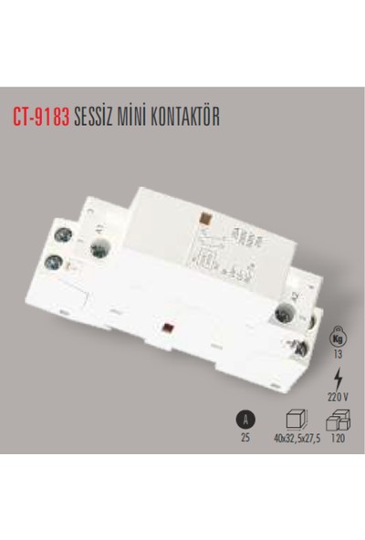 Cata Ct-9183 25A Modüler Aydınlatma Kontaktörü