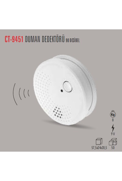 Cata Ct-9451 Pilli Duman Dedektörü