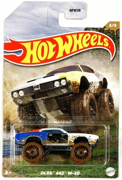 Hotwheels Olds 442 W-30 (Off Road Mudd Runners 3/5) (Uzun Kart)