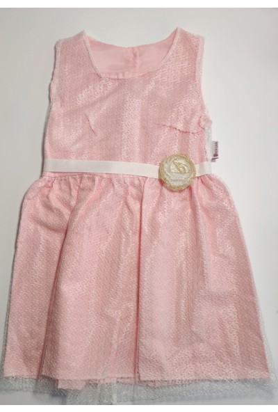 Mor Çilek Gül Aksesuarlı Kız Çocuk Abiye