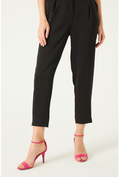 Gusto Arkası Lastikli Pantolon - Siyah