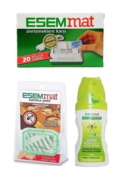 Sivrisinek Kovucu Tablet + Karınca Yemi + Vegan Losyon 75 ml Sivrisinek Kovucu Tablet + Karınca Yemi + Vegan Losyon 75 ml