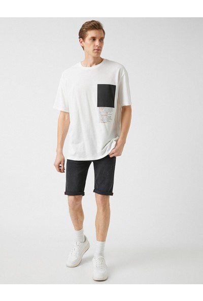 Koton Erkek Katlamalı Denim Şort