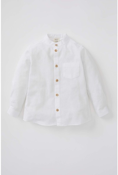 DeFacto Erkek Bebek Hakim Yaka Cepli Uzun Kollu Pamuklu Gömlek X4417A222SP DeFacto Erkek Bebek Hakim Yaka Cepli Uzun Kollu Pamuklu Gömlek X4417A222SP
