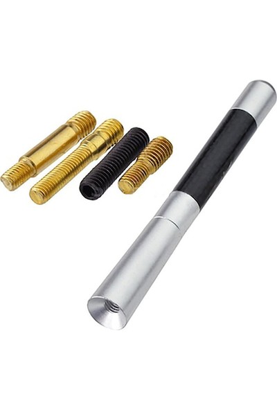 Alan Ucuzluk Seat Cordoba Uyumlu Alüminyum Karbon Fiber Radyo Çubuk Anten 12 cm Gümüş