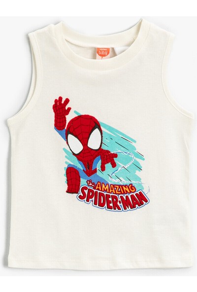 Koton Erkek Bebek Spider Man Baskılı Lisanslı Atlet Pamuklu