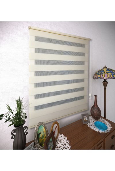 Krem Mikro Pliseli Lüks Bambu Zebra Perde Krem Mikro Pliseli Lüks Bambu Zebra Perde