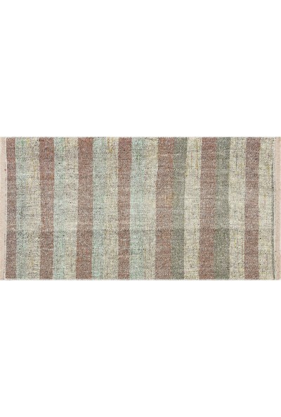 Kutrubis El Dokuma Pudra Rengi Çizgili Desen Vintage Kilim Kutrubis El Dokuma Pudra Rengi Çizgili Desen Vintage Kilim
