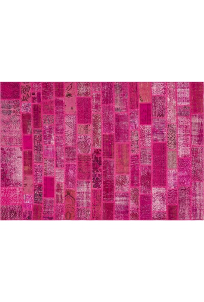 Kutrubis Fuşya Renk Taşli Desen El Dokuma Patchwork HALI-170X240 Kutrubis Fuşya Renk Taşli Desen El Dokuma Patchwork HALI-170X240