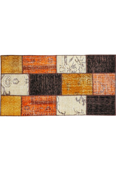 Kutrubis Beyaz Maltı Renk El Dokuma Patchwork HALI-80X150 Kutrubis Beyaz Maltı Renk El Dokuma Patchwork HALI-80X150
