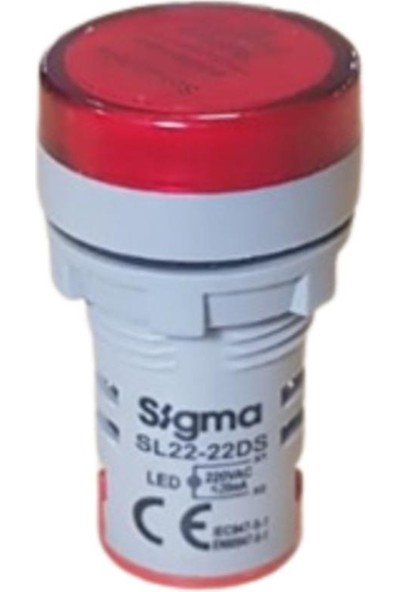 Sigma 220V Ac Pano Tipi Ledli Sinyal Lambası Kırmızı Sigma Sigma 220V Ac Pano Tipi Ledli Sinyal Lambası Kırmızı Sigma
