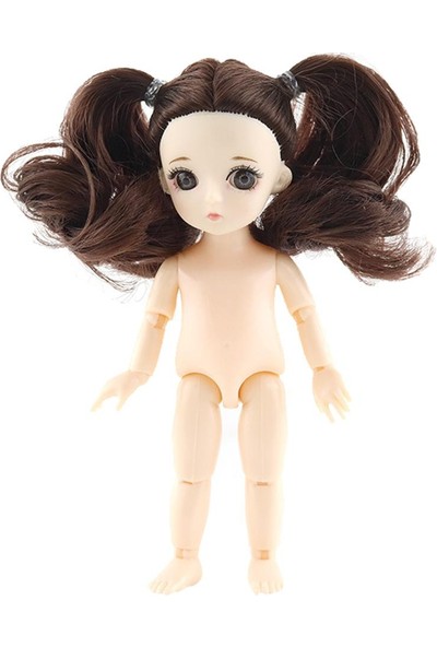 Perfeclan Prenses Hareketli Kız Bebek Çıplak Vücut 3D Gözler Doğum Günü Hediyeleri Kahverengirengi Pony-Kuyruk (Yurt Dışından)