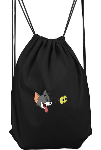 Tom And Jerry Spor Sırt Çantası 36X50 cm BLL3268 Siyah