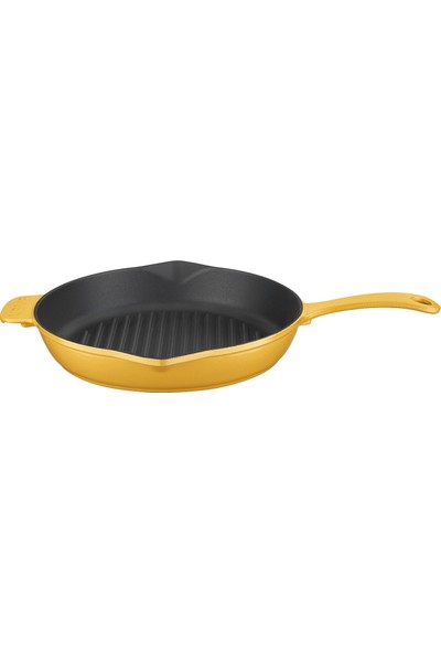 Lava Döküm Izgara Tava, Metal Saplı Çap(Ø)28cm, Parlak Siyah Taban, Mat Sarı Lava Döküm Izgara Tava, Metal Saplı Çap(Ø)28cm, Parlak Siyah Taban, Mat Sarı
