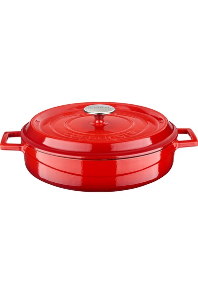 Lava Döküm Çok Amaçlı Yayvan Tencere (Ø)28 Cm. Iç Krem, Kırmızı Lava Döküm Çok Amaçlı Yayvan Tencere (Ø)28 Cm. Iç Krem, Kırmızı