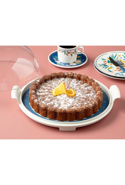 Flower Spree Melamin Kek Fanus 31 cm Mavi Flower Spree Melamin Kek Fanus 31 cm Mavi