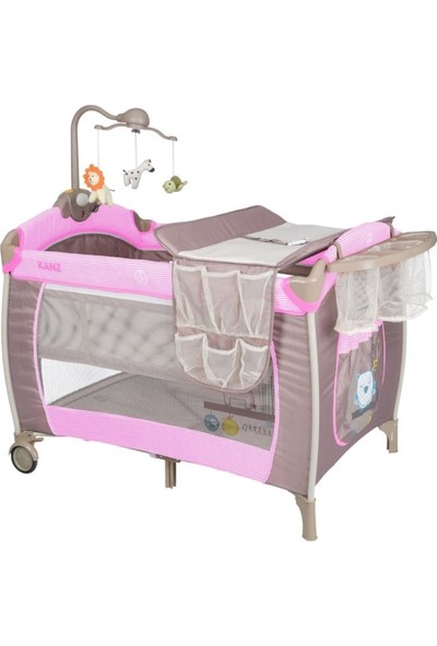 Kanz Hamburg 70X110CM Dönenceli Oyun Parkı Seyahat Yatağı - Pembe