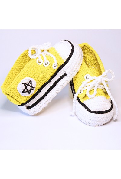 Gülen Atölyem Örme Limon Sarısı Converse Bebek Ayakkabısı (12 Aylık - Ilk Adım) Gülen Atölyem Örme Limon Sarısı Converse Bebek Ayakkabısı (12 Aylık - Ilk Adım)