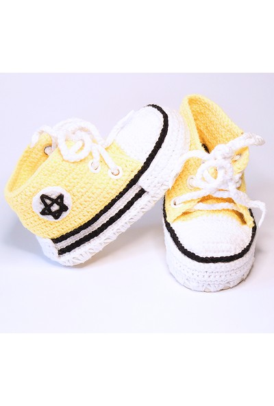 Gülen Atölyem Örme Açık Sarı Converse Bebek Ayakkabısı (12 Aylık - Ilk Adım) Gülen Atölyem Örme Açık Sarı Converse Bebek Ayakkabısı (12 Aylık - Ilk Adım)