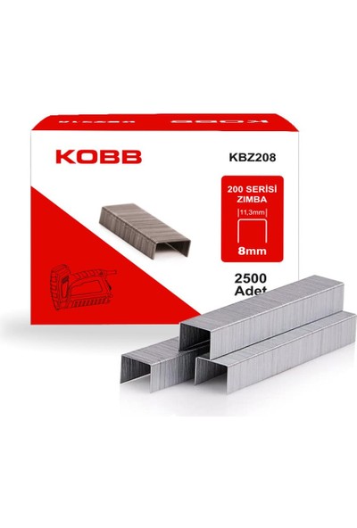 Kobb KBZ208 8mm 2500 Adet 200 Serisi Ağır Hizmet Tipi Zımba Teli Kobb KBZ208 8mm 2500 Adet 200 Serisi Ağır Hizmet Tipi Zımba Teli