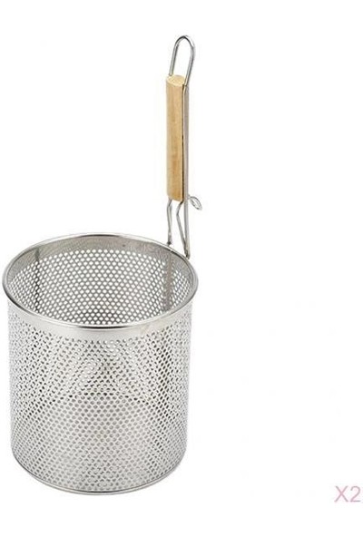 2x Noodle Yavalta Süzgeç Sepeti W / Kolu Pişirme Gereçleri 14 cm Çapı 2x Noodle Yavalta Süzgeç Sepeti W / Kolu Pişirme Gereçleri 14 cm Çapı