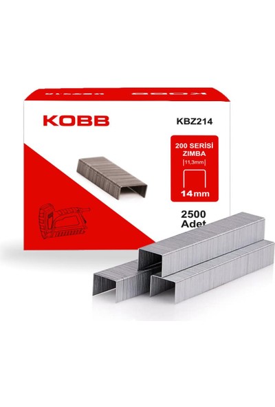 Kobb Kbz214 14mm 2500 Adet 200 Serisi Ağır Hizmet Tipi Zımba Teli Kobb Kbz214 14mm 2500 Adet 200 Serisi Ağır Hizmet Tipi Zımba Teli