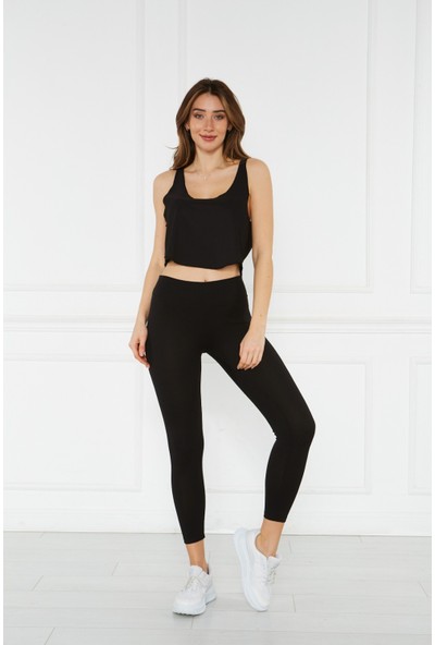 Toparlayıcı Extra Esnek Yüksek Bel Fitilli Tayt