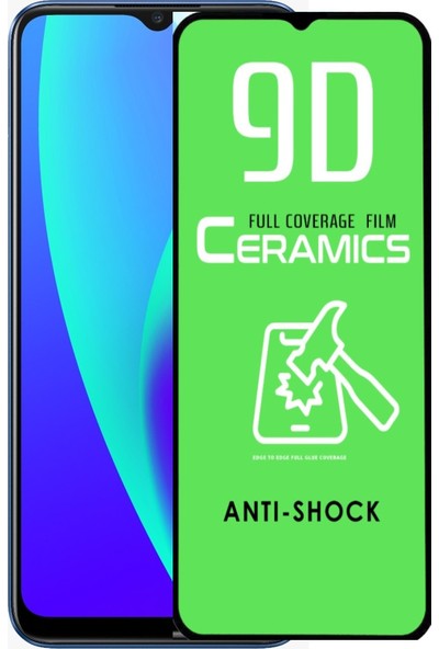 SKV Mobile Realme C15 Seramik Esnek Tam Ekran Koruyucu Kırılmaz Cam