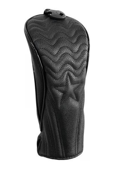 2x Pu Yıldız Nakış Golf Headcover Fairway Ahşap Sürücü Kulübü Headcover Guard Kol Guard Uzun Boyun Golf Kulübü Koruyun Aksesuarları