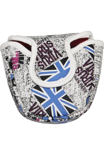 Pu Deri Golf Mallet Kafa Kapak Kulübü Koruyucu Atıcı Kapak Kollu Mavi Pu Deri Golf Mallet Kafa Kapak Kulübü Koruyucu Atıcı Kapak Kollu Mavi