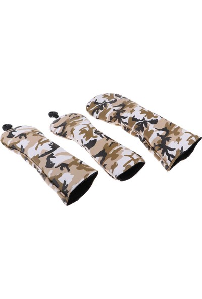 3 Adet / Takım Spor Golf Kulübü Headcover 460CC Sürücü Ahşap Kafa Kapak Kahverengi Camo 3 Adet / Takım Spor Golf Kulübü Headcover 460CC Sürücü Ahşap Kafa Kapak Kahverengi Camo
