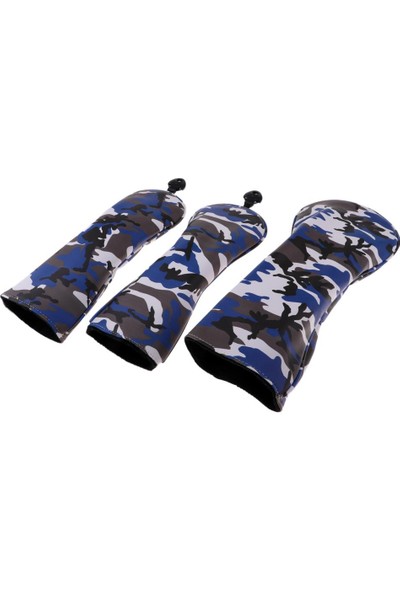 3 Adet / Takım Spor Golf Kulübü Headcover 460CC Sürücü Ahşap Kafa Kapak Mavi Camo 3 Adet / Takım Spor Golf Kulübü Headcover 460CC Sürücü Ahşap Kafa Kapak Mavi Camo