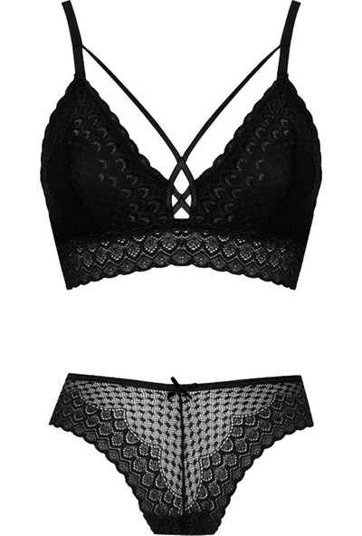 Neslihan Yılmaz Butik Kadın Siyah Bralet Takım Çapraz Ipli Neslihan Yılmaz Butik Kadın Siyah Bralet Takım Çapraz Ipli