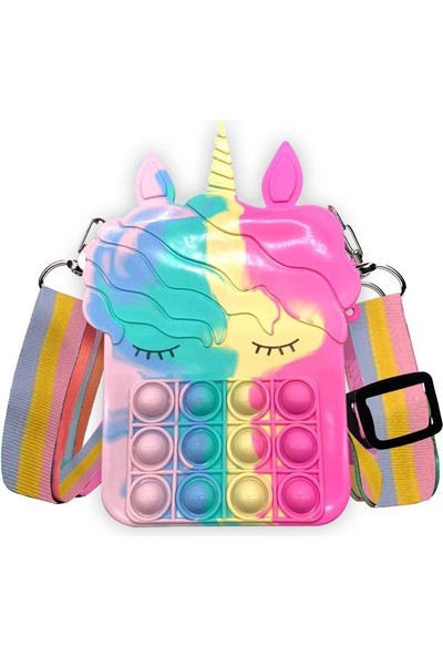 Okfis Pop It Oyuncak Asmalı Çanta Pastel Unicorn 32 Baloncuklu 16X12 cm Okfis Pop It Oyuncak Asmalı Çanta Pastel Unicorn 32 Baloncuklu 16X12 cm