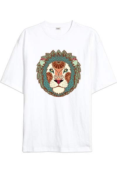 Tisho Aslan Burcu Tasarım Baskılı Oversize Unisex Tişört Tisho Aslan Burcu Tasarım Baskılı Oversize Unisex Tişört
