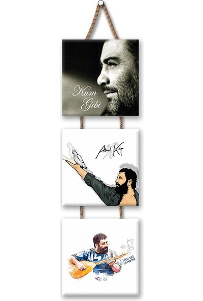 Ahmet Kaya 3 Parça Ipli Mdf TABLOTLHT151 Ahmet Kaya 3 Parça Ipli Mdf TABLOTLHT151
