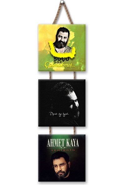 Ahmet Kaya 3 Parça Ipli Mdf TABLOTLHT153 Ahmet Kaya 3 Parça Ipli Mdf TABLOTLHT153