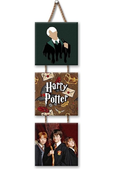 Harry Potter 3 Parça Ipli Mdf TABLOTLHT212 Harry Potter 3 Parça Ipli Mdf TABLOTLHT212