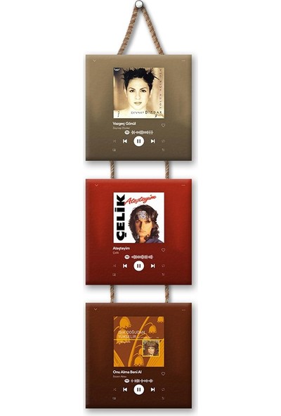 90'lar Spotify Karekodlu 3 Parça Ipli Mdf TABLOTLH1544 90'lar Spotify Karekodlu 3 Parça Ipli Mdf TABLOTLH1544