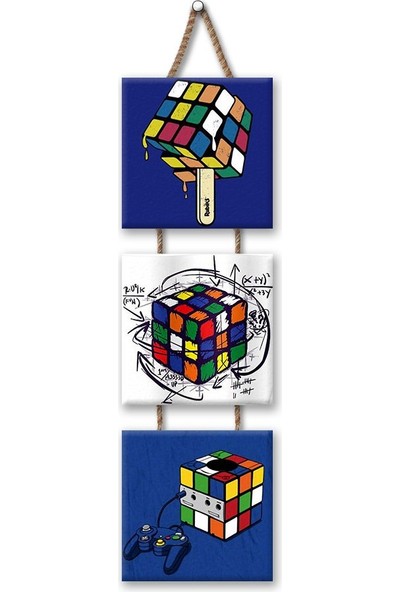 Rubik Küp 3 Parça Ipli Mdf TABLOTLH1045 Rubik Küp 3 Parça Ipli Mdf TABLOTLH1045