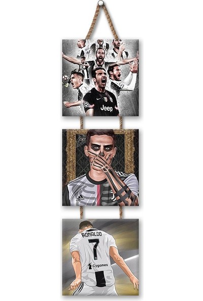 Juventus 3 Parça Ipli Mdf TABLOTLH1135 Juventus 3 Parça Ipli Mdf TABLOTLH1135