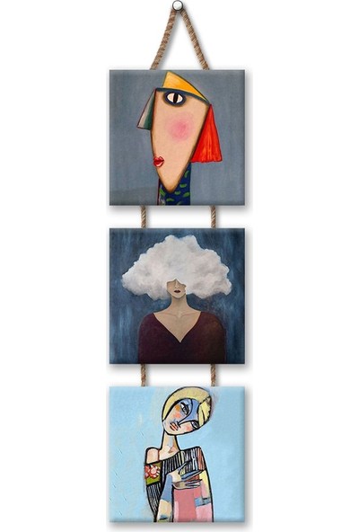 Ekspresyonizm 3 Parça Ipli Mdf TABLOTLH2727