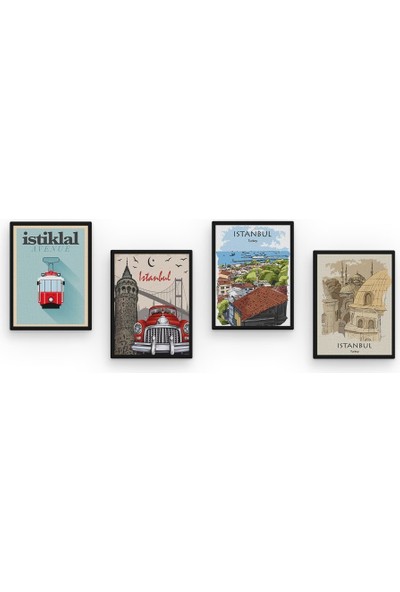 Istanbul 4 Parça Mdf TABLOTGTB1179