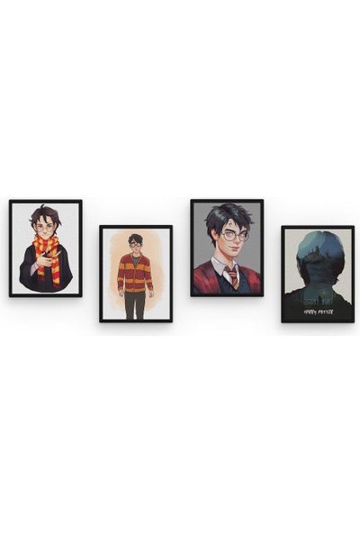 Harry Potter 4 Parça Mdf TABLOSLA548 Harry Potter 4 Parça Mdf TABLOSLA548