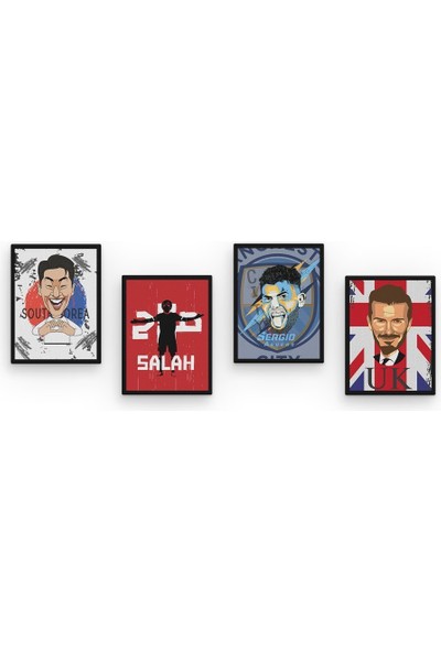 Tanınmış Futbolcular 4 Parça Mdf TABLOTGTB1245