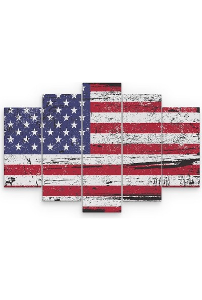 Amerikan Bayrağı 5 Parça Mdf TABLOTGTB395
