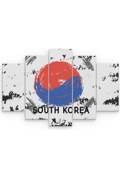 Güney Kore Bayrağı 5 Parça Mdf TABLOTGTB401