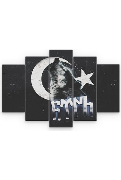 Uluyan Kurt Göktürk 5 Parça Mdf TABLOTGTB1055