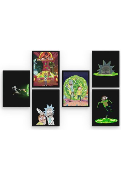 Rick And Morty 6 Parça Mdf TABLOGMZ456
